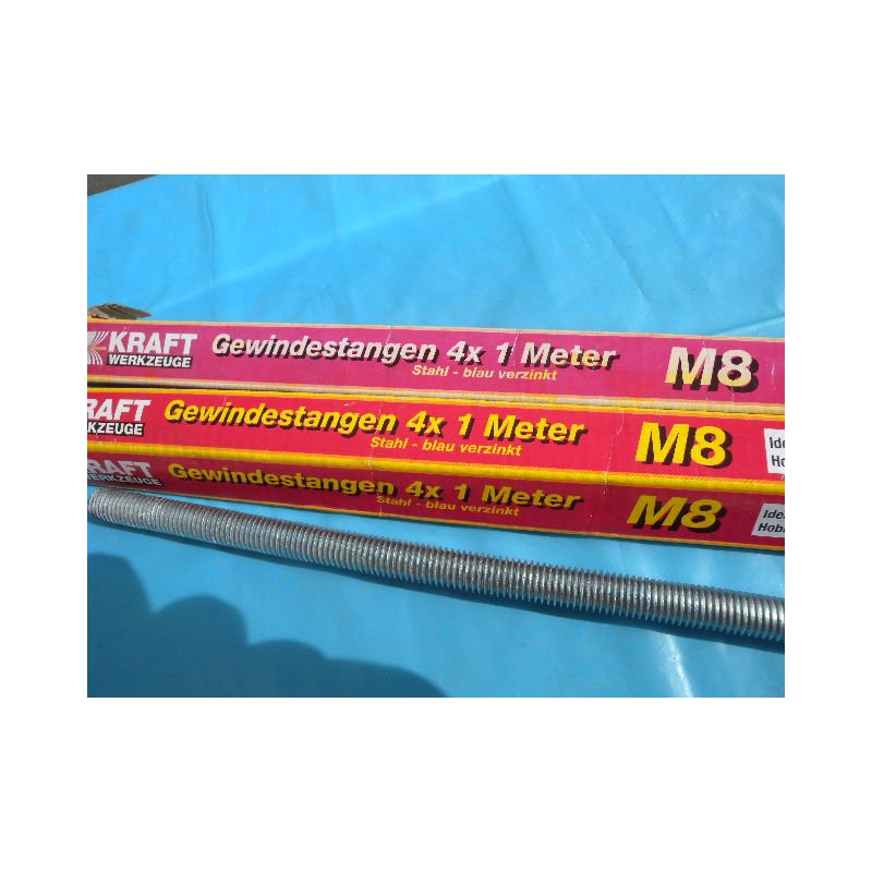 8 Stück Gewindestangen M8 100 cm NEU