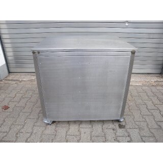 Tisch auf Rollen ca. 100 x 80 x 97 cm Edelstahl