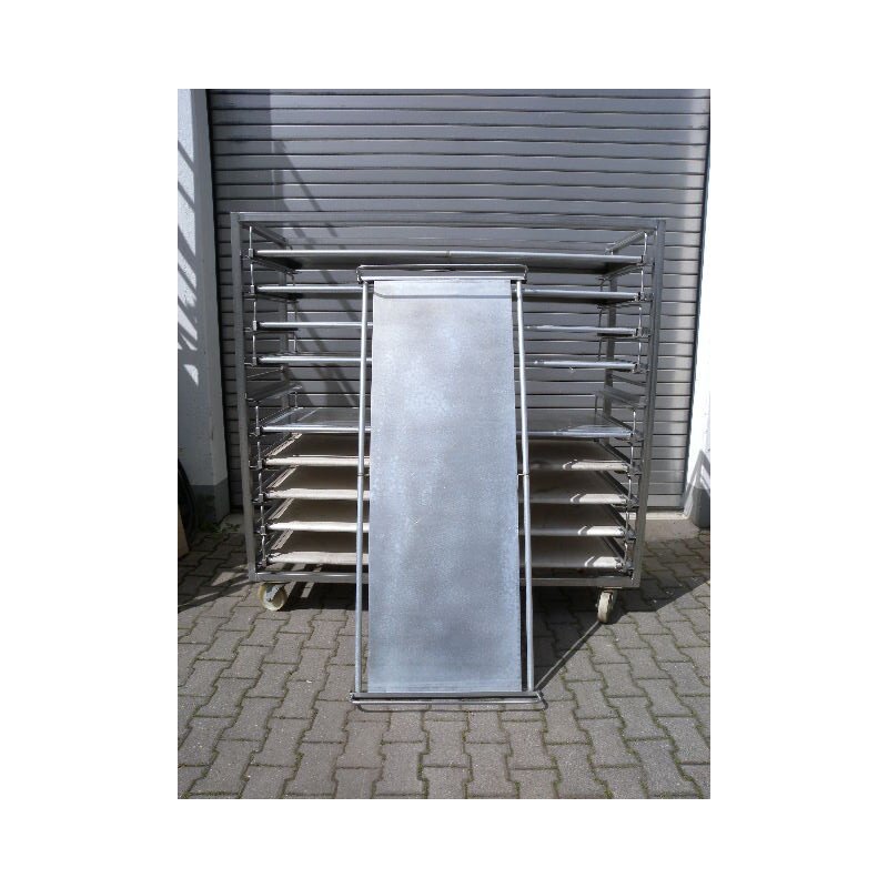 Abziehapparatwagen Edelstahl mit 10 Abziehapparaten ca. 175 x 70 cm